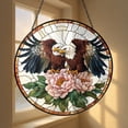 Eagle Pair with Peonies Stained Glass Style Suncatcher – Window Hanging ...