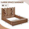 Alden Design Wooden Sandbox - Durable Fir Wood - Funnel - Walmart.com