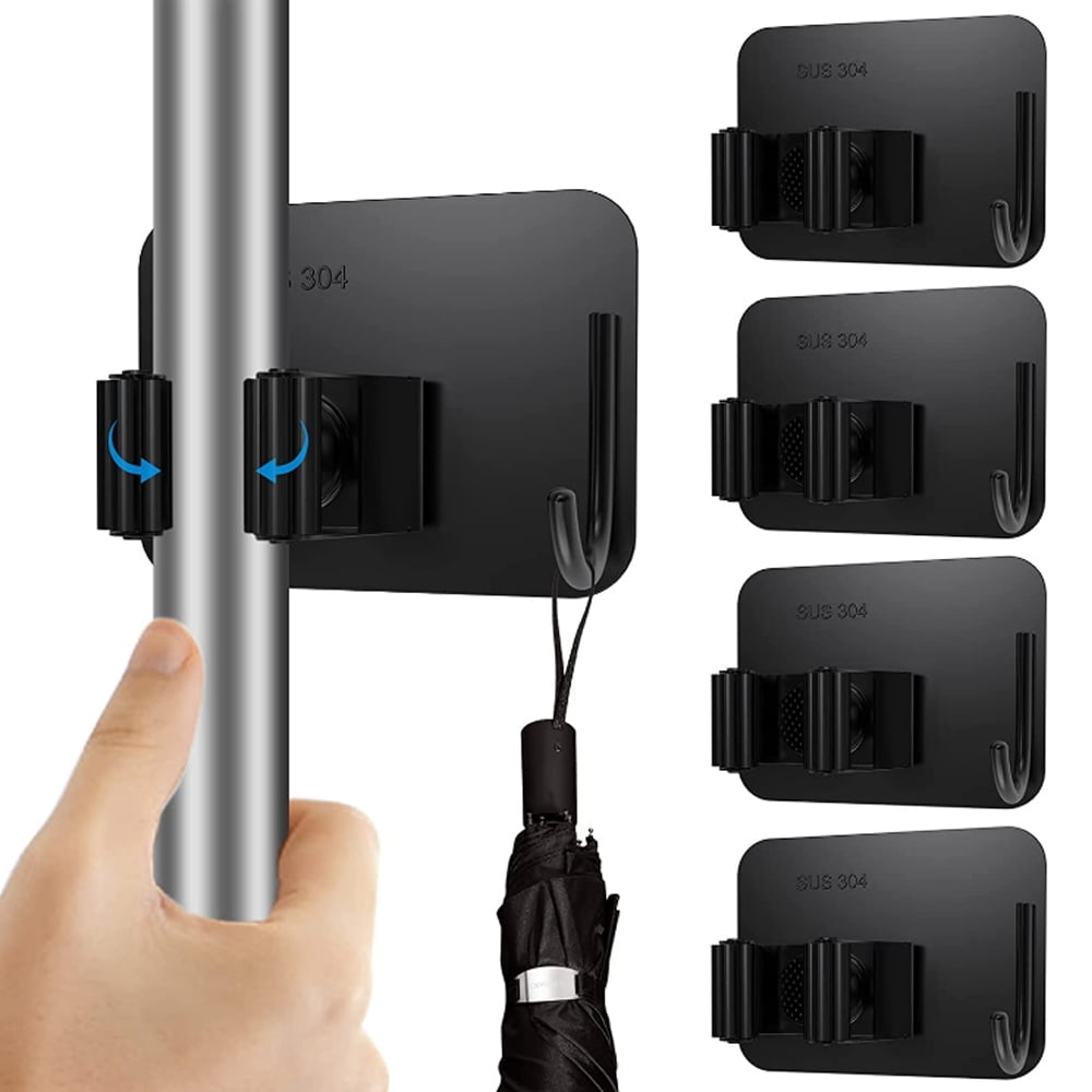 5 Pack Mop and Broom Holder Wall Mount Mop Broom Hanger Wall Mounted ...