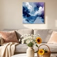 Blue Purple Abstract Fluid Canvas Wall Art for Living Room, Modern ...