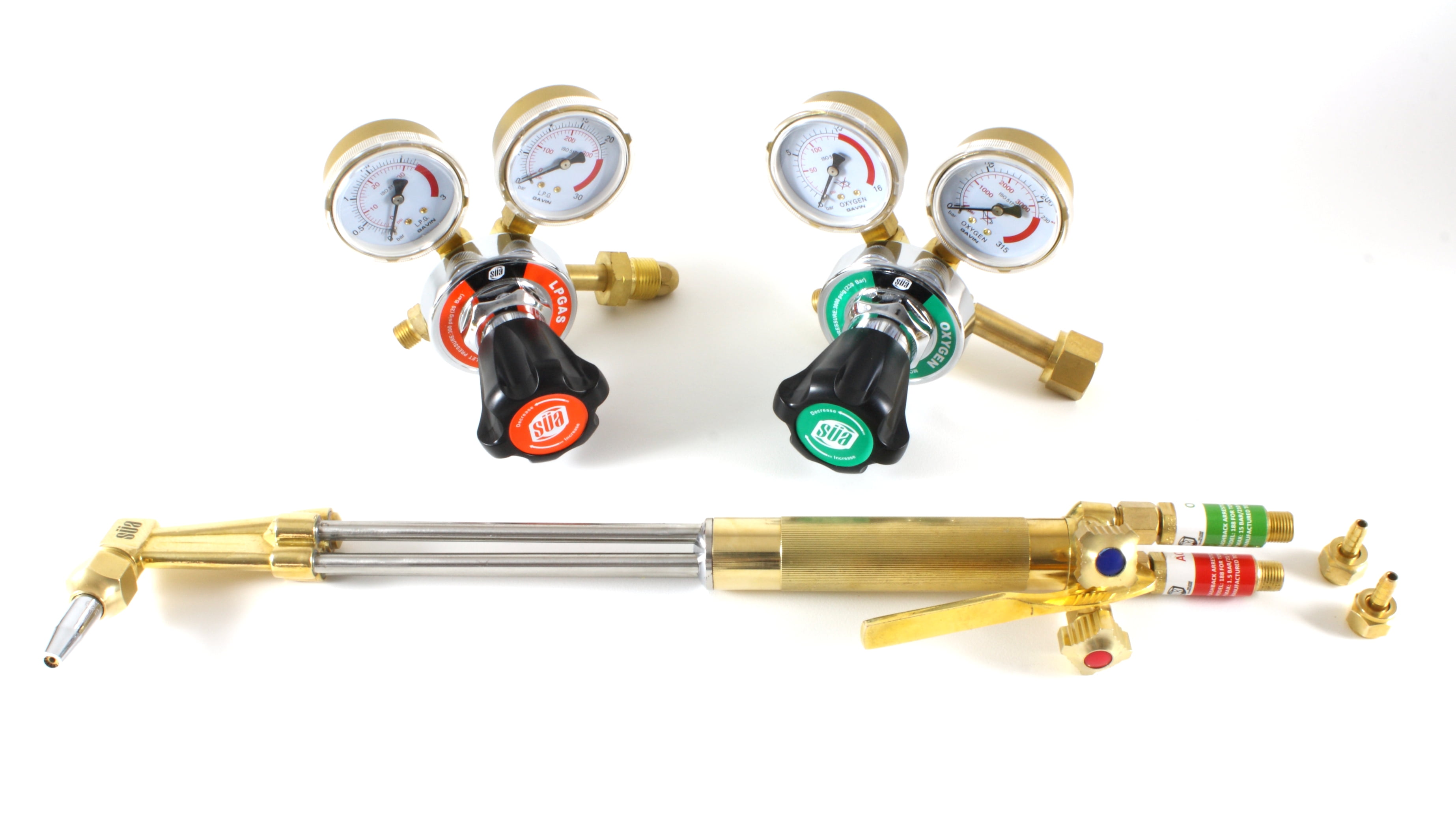 SÜA 18" Cutting Torch + Regulators + Tip + Arrestors - Compatible with ...