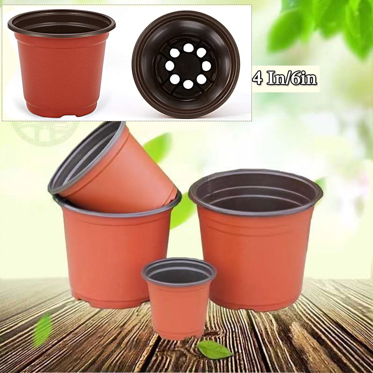 4/6" Plastic Plant Pots with Plant Labels, Seedling Flower Plant ...