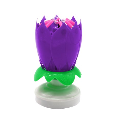 Sailomarn Exquisite Rotating Flower Music Candle Plastic Festival ...