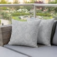 Abstract Gray Flower Outdoor Pillow Covers Set of 2 Modern Minimalist ...