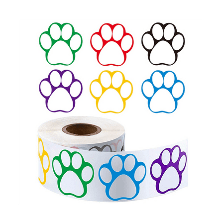 ckepdyeh A Roll of 500 Pieces Colorful Stickers Dog Name Tags Labels ...