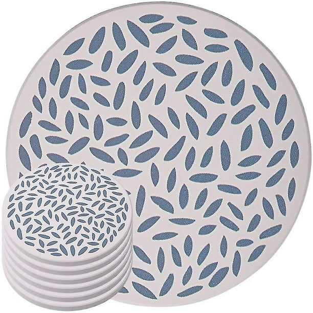 Coasters For Drinks, 6 Pieces Absorbent Ceramic Stone Coaster Set With ...