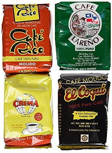 Puerto Rican Variety Pack Ground Coffee - 4 Local Favorites In 8 Ounce ...