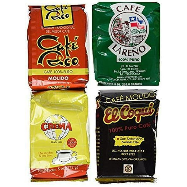 Puerto Rican Variety Pack Ground Coffee - 4 Local Favorites In 8 Ounce ...