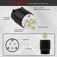 Enerlites NEMA 5-15P Straight Blade Plug, 15A 125V, 2 Pole 3 Wire, UL ...