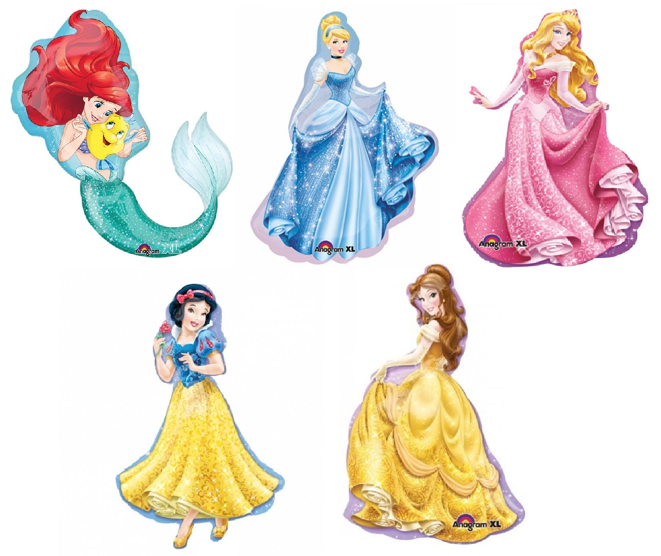 Ariel Belle Sleeping Beauty Snow White Cinderella Disney Princess Mylar