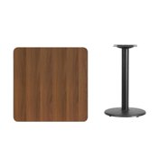 42" Square Natural Laminate Table Top With Table Height Round Base ...
