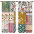 Boho Floral Curtains, Vintage Patchwork Flower Bohemian Colorful Spring ...