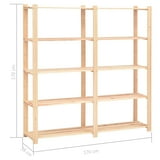 vidaXL 1/2/3/5/10x Solid Wood Pine 5-Tier Storage Rack Wooden Organizer ...