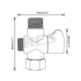 Kes Solid Brass T Adapter With Shut Off Valve 3 Way Tee Connector For