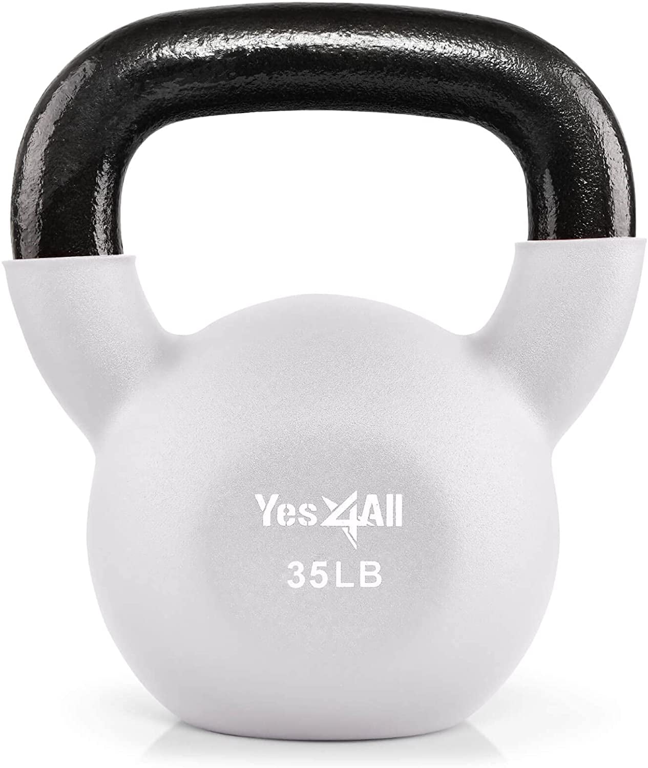 Yes4All 35lb Premium Coated Kettlebell, Cloud Dancer, Single - Walmart.com