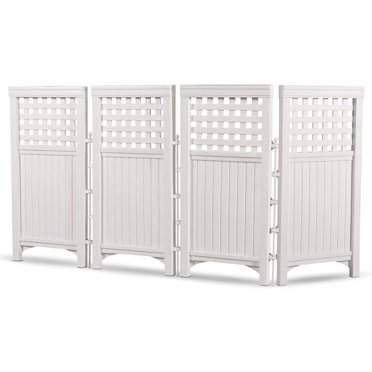 Outdoor 4 Panel Screen Enclosure, Resin, 44 in H, White - Walmart.com