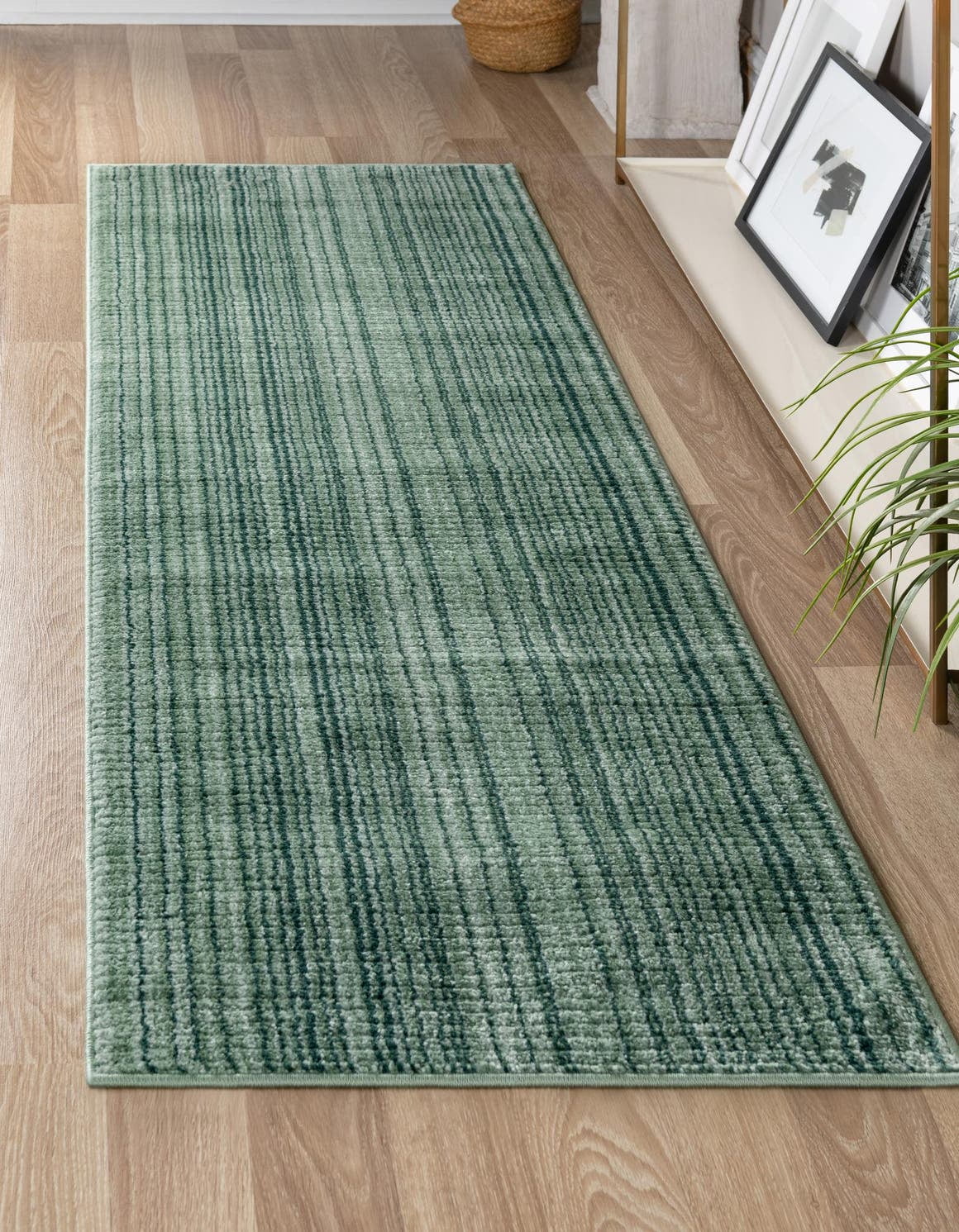 Rugs.com Gemstone Collection Rug – 2' x 8' Runner Green Medium Rug Perfect For Living Rooms ...