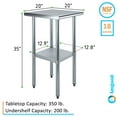AmGood 20 in. x 20 in. Stainless Steel Table | Metal Utility Kitchen ...