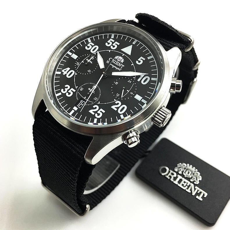Orient Sports Flight Style Chronograph Black Dial Quartz RA-KV0502B10B ...