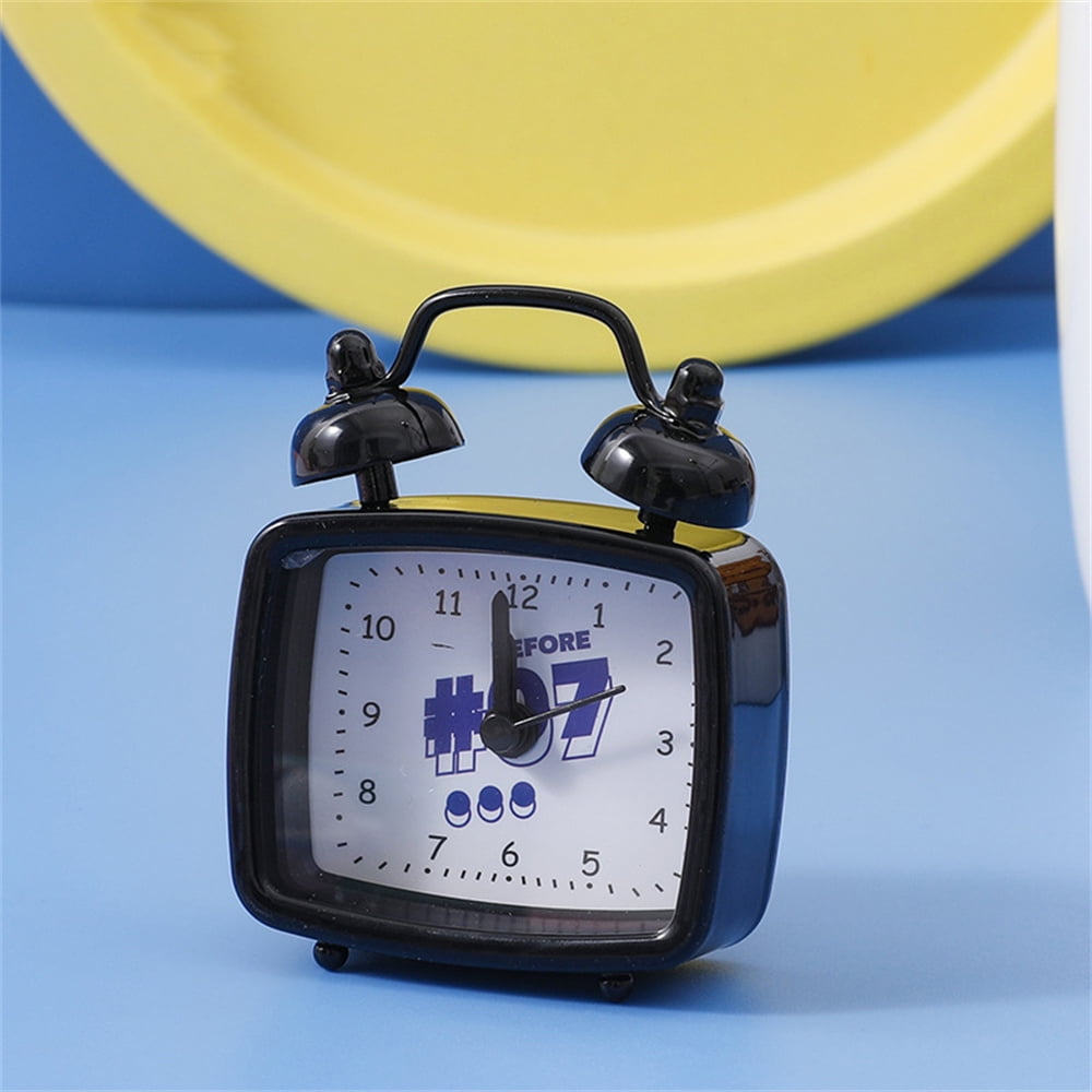 Creative Mini Alarm Clock Cartoon Metal Desktop Electronic Clock for ...