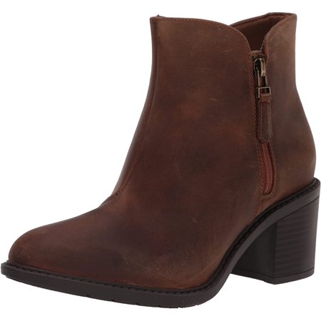 Clarks Womens Scene Zip Ankle Boot, Dark Tan Leather, 6.5 Medium ...