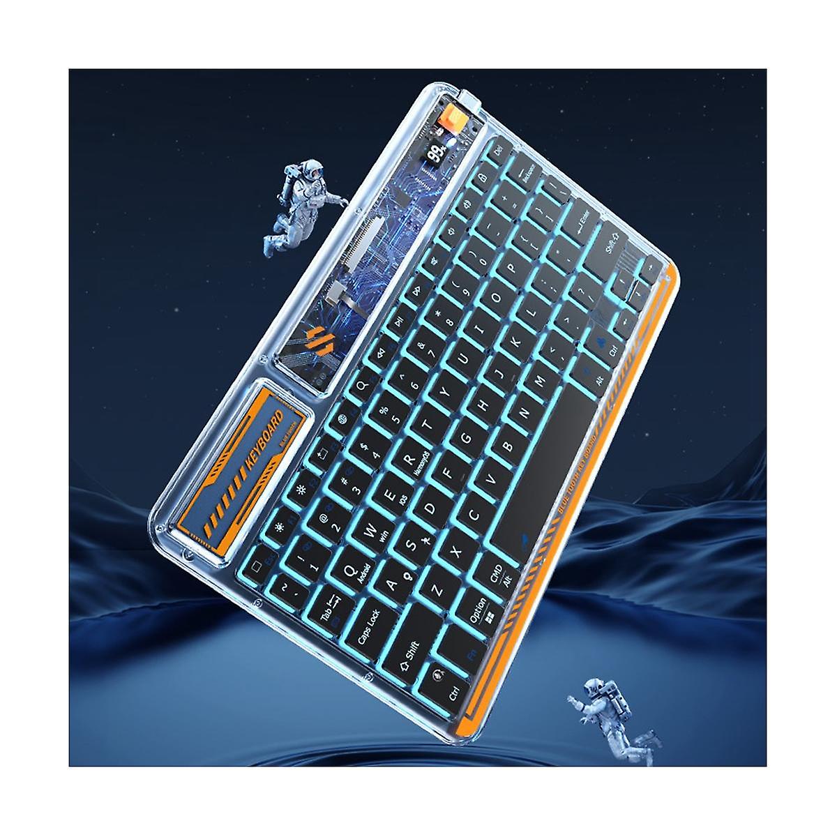Teclado inalámbrico Bluetooth PENGJJMXG tipo C Mini retroiluminado RGB ...