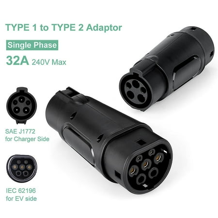 J1772 Type 1 To Type 2 Ev Charger Adapter Automotive Accessories 1 ...