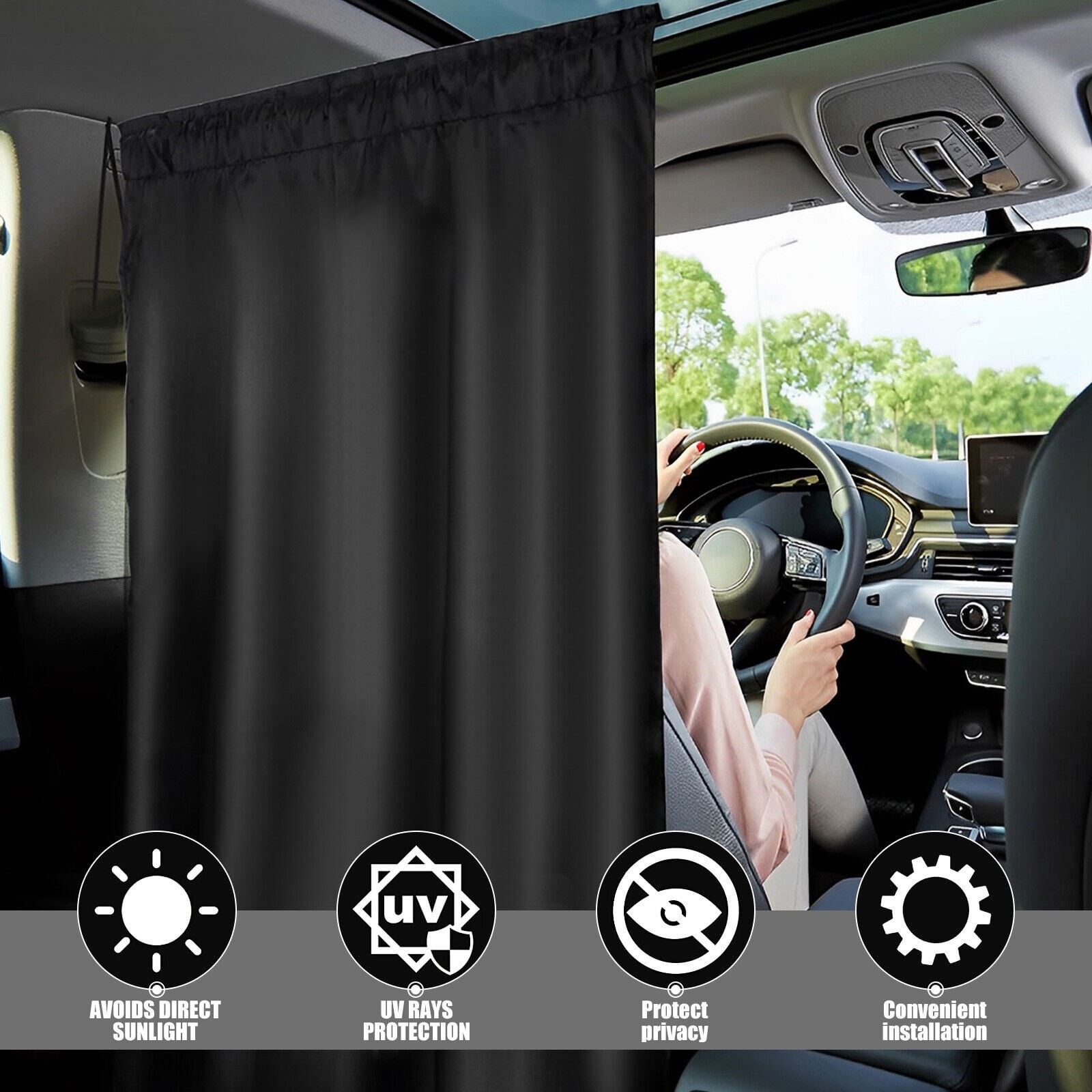 3 PCS Car Divider Curtains, Privacy Shades for Car Camping, Car Window ...