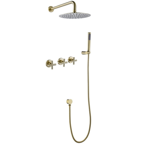 Three Cross Handles Shower Kit, Complete Shower System with Rough-in ...