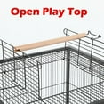 Deluxe Wrought Iron Open Top Parrot Cage with Stand, Large Bird Flight ...