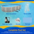 Blue Wave Trinity 15-ft x 30-ft Oval 52-in Deep Steel Wall Above Ground ...