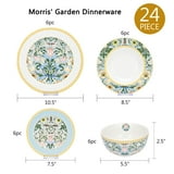 STP GOODS Morris Garden Bone China Dinnerware Set of 24 Service for 6 ...