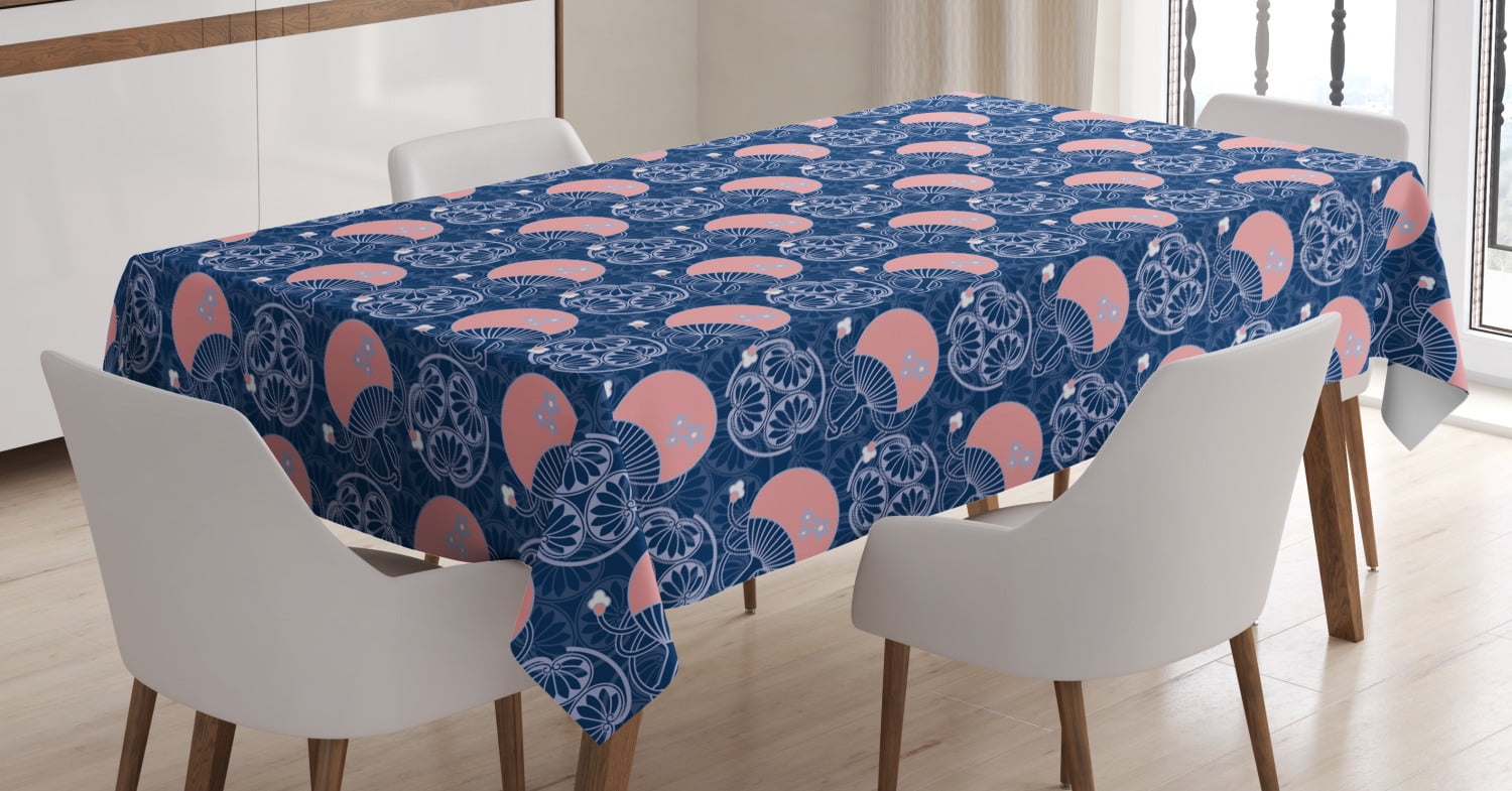 Ambesonne Japanese Tablecloth Rectangular Table Cover, Ornate Motifs ...
