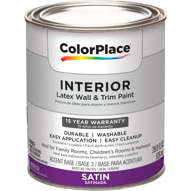 Colorplace Interior Satin Accent Base Qt - Walmart.com