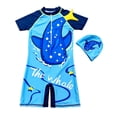Boys’ Summer Pattern Rash Guard Swimsuit with Sun Shielding Beach ...