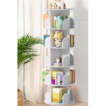 Free Shipping! Qunbio 5 Tier Rotating Bookshelf, 360 Degrees Revolving ...