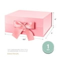 BAKIPACK Gift Box with Ribbon, 9x6.5x3.8 inches, Pink Gift Box with ...