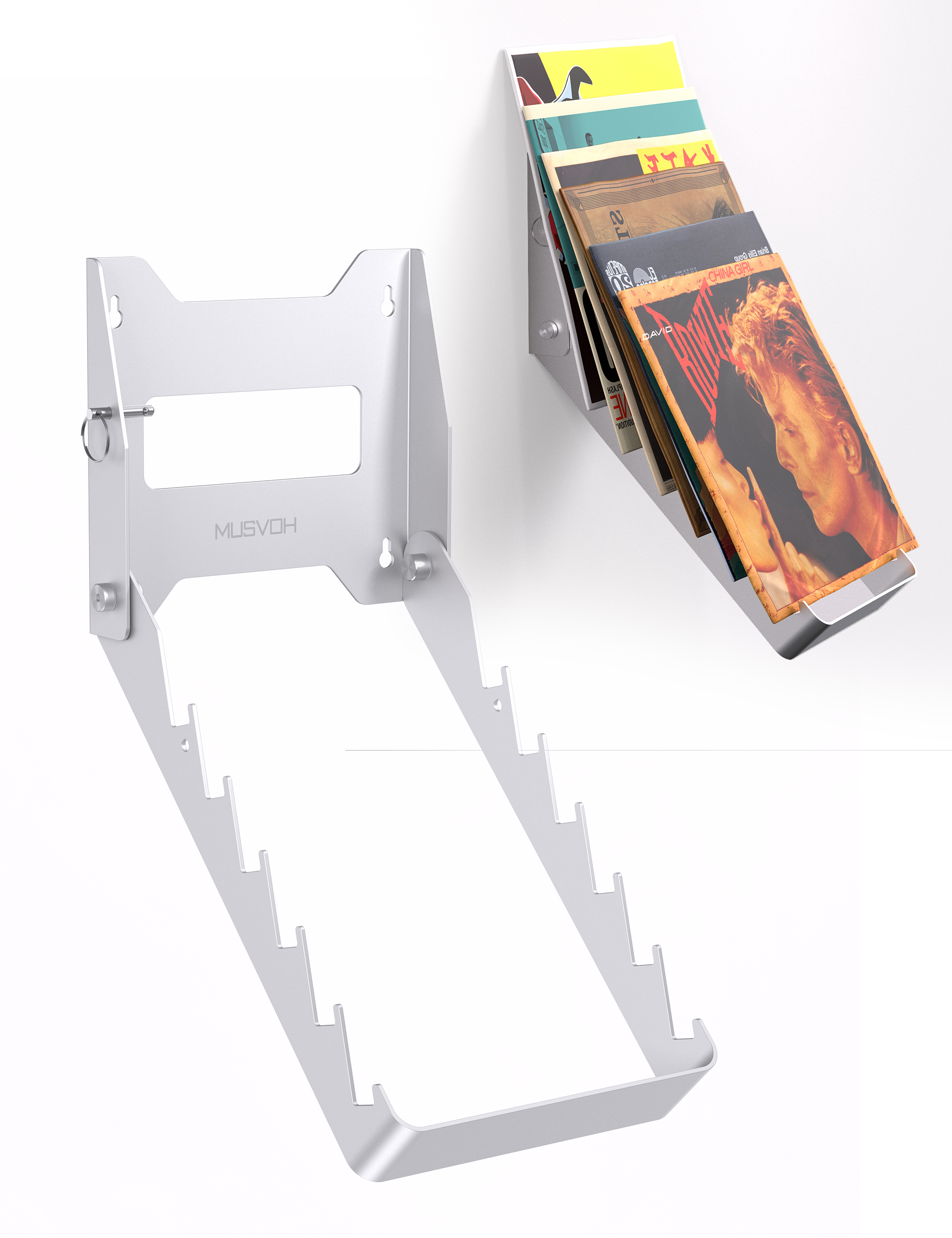 Record Wall Mount, Musvoh Aluminium Alloy Vinyl Wall Mount, Vinyl ...