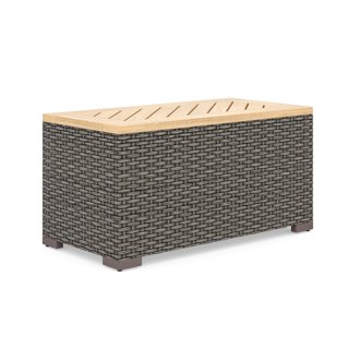 DWVO Outdoor Table and Storage Cabinet Solid Wood Movable Grill Table ...