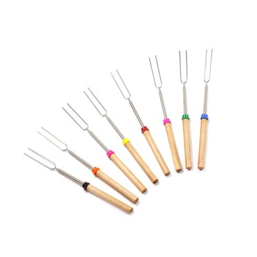 Marshmallow Roasting Sticks, Telescoping 12.2"-32.28" Smore Sticks Skewers Set of 8 with Wooden ...