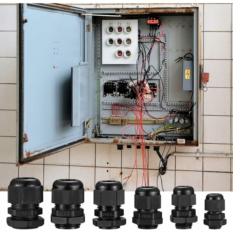 IP68 Waterproof Nylon Cable Glands Connector Set PG7-PG48 30-Piece IP68 ...