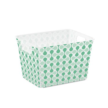 Curver Jute Small Long Half Bin, Resin Plastic Storage Bin, Grey ...