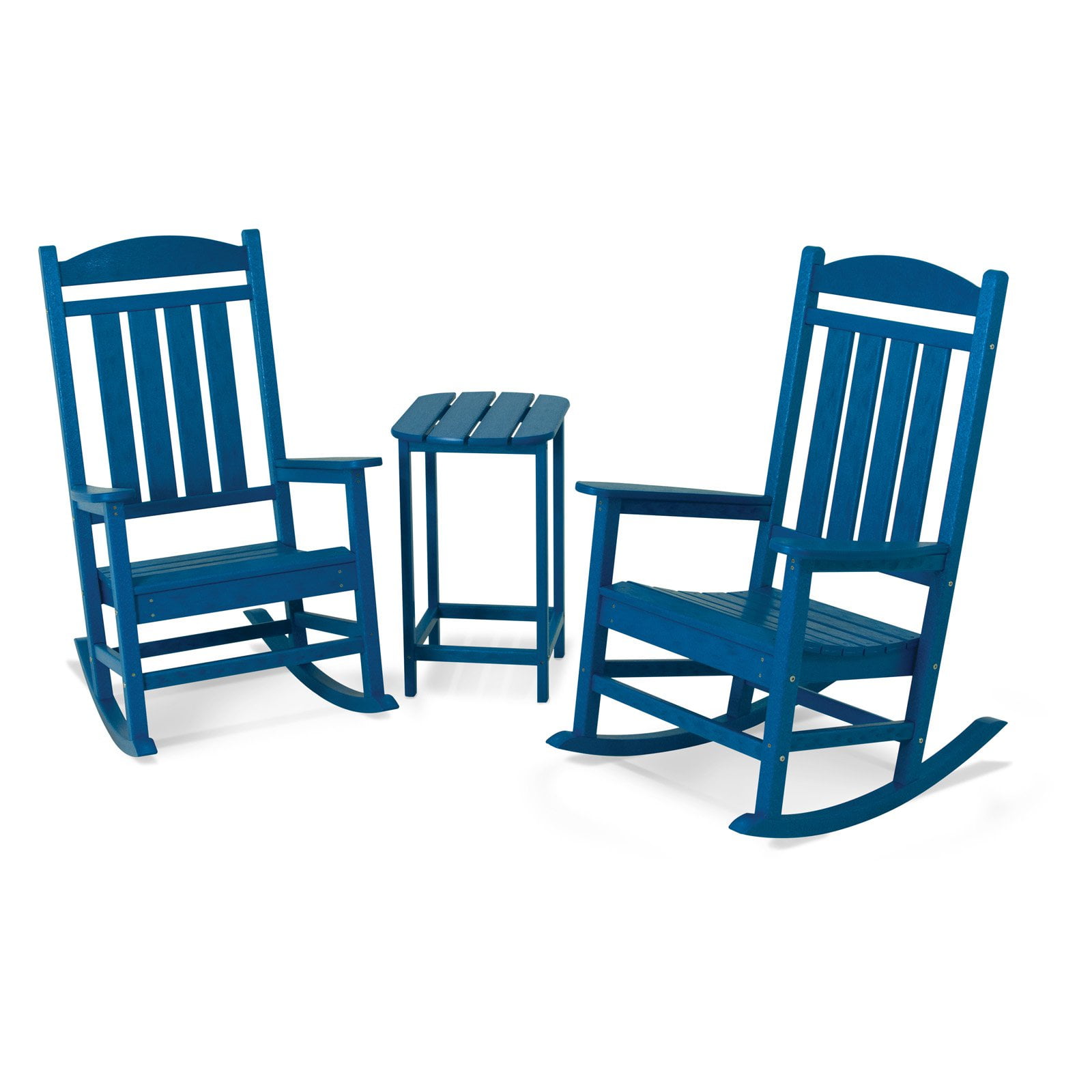 POLYWOOD® Presidential 3 pc. Recycled Plastic Rocker Set with Tall Side ...