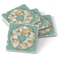 CounterArt "Coastal Wreath" Single Image Absorbent Stone Tumbled Tile ...