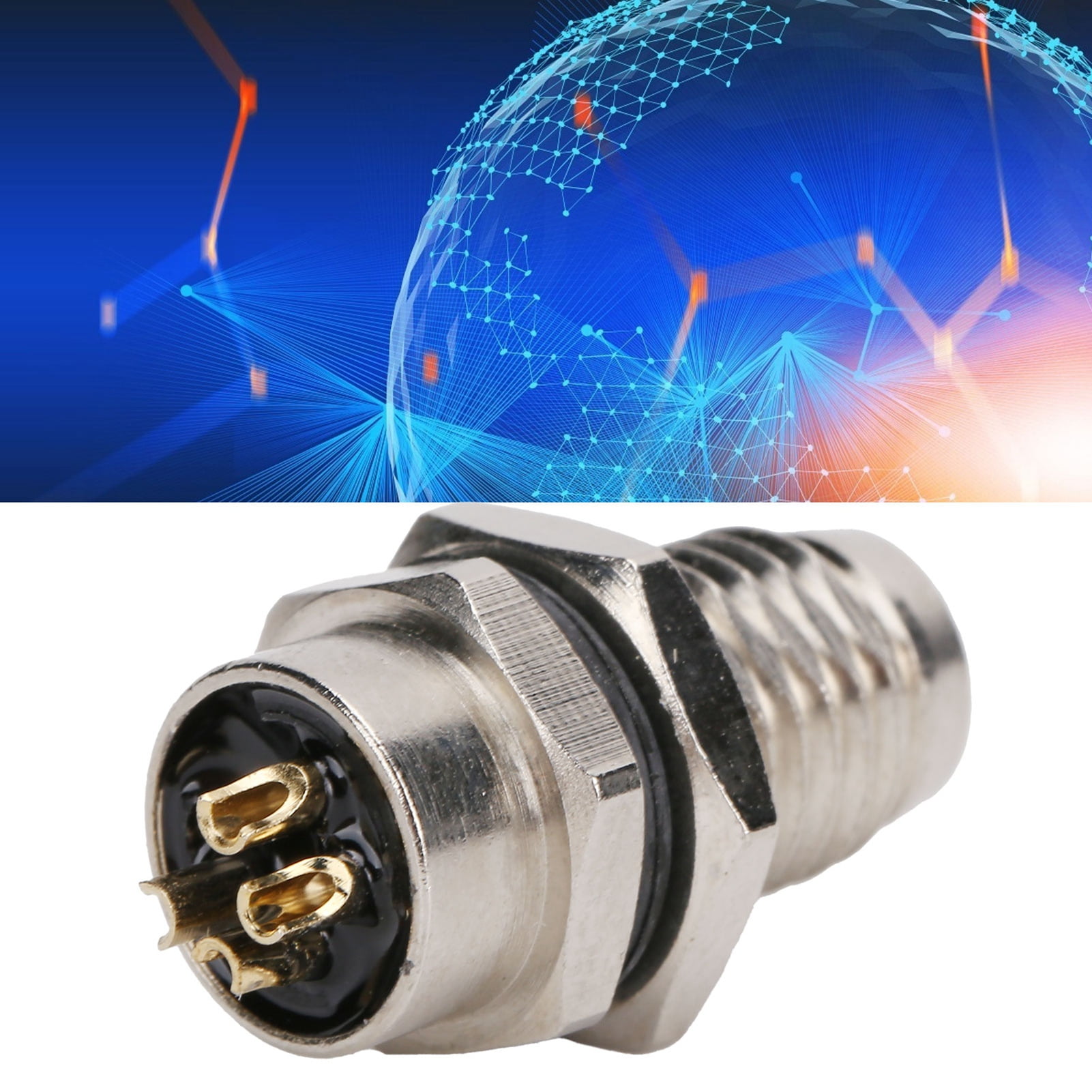 Conector de zócalo conector M8 Conector de 4 pines de placa posterior de zócalo de aguja para la ...