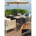 Black Gold Marble Rectangle Outdoor Tablecloth with Umbrella Hole Grey ...