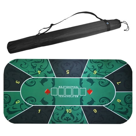 1.8 m Rubber Texas Hold'em Poker Mat Portable Pokers Tablecloth with ...
