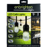 Enbrighten Classic LED Cafe String Lights, 18ft. 9 Acrylic Bulbs, 33307 ...