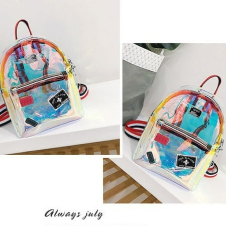 Girl Transparent See Through PVC Mini Backpack Cute School Book Bag Hot ...