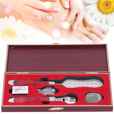 Pedicure Foot File Kit,Stainless Steel Wood Handle Foot File Kit ...